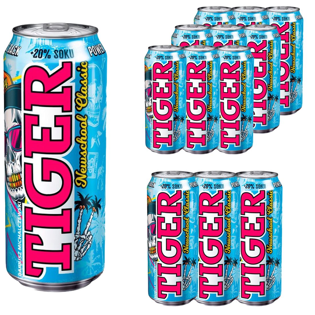 Tiger Newschool Classic napój energetyzujący 500ml x 12 sztuk - ERLI.pl Tiger Newschool Classic napój energetyzujący 500ml x 12 sztuk - ERLI.pl