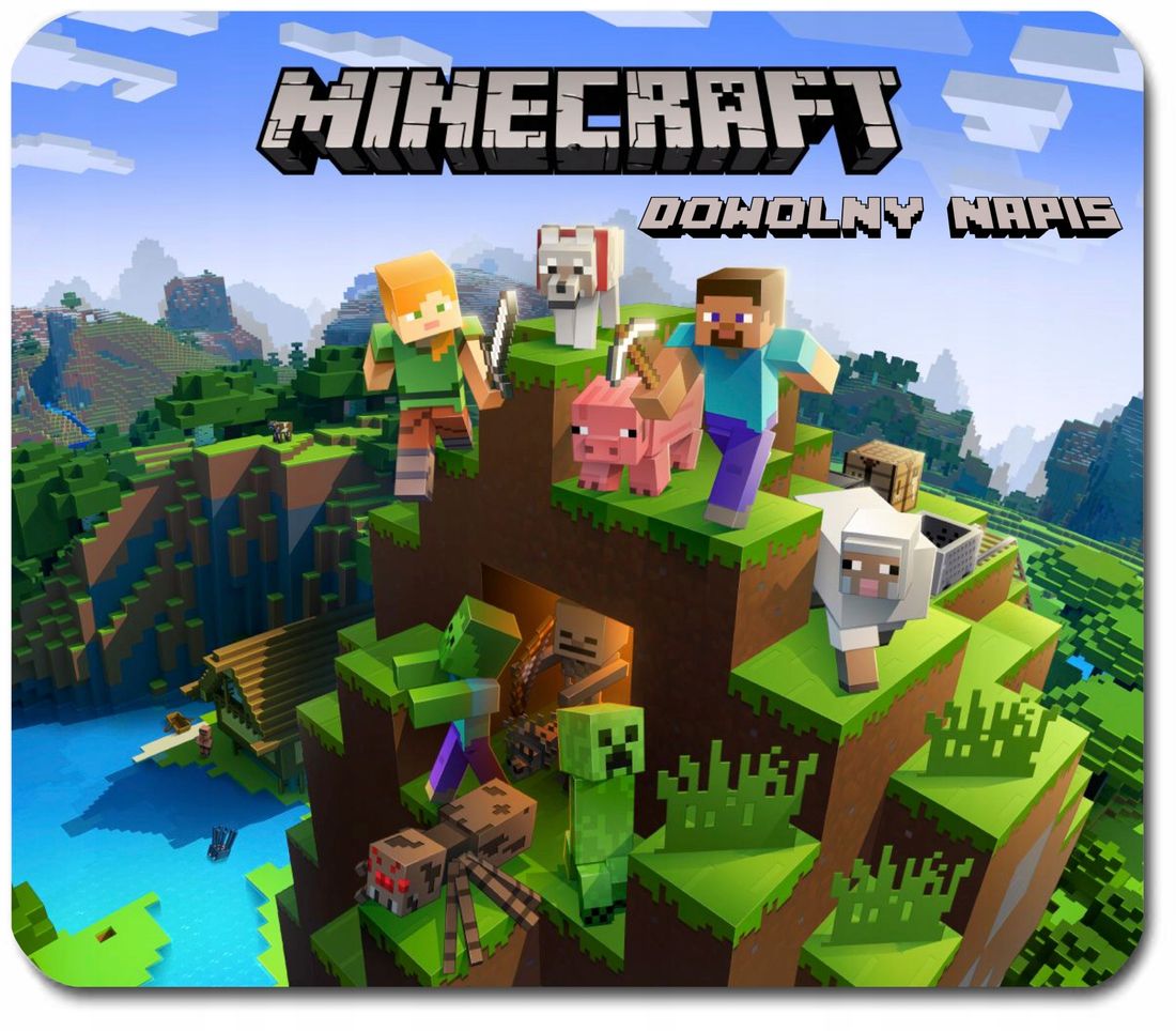 Podkładka pod mysz MINECRAFT + IMIĘ/NAPIS GRATIS! - ERLI.pl