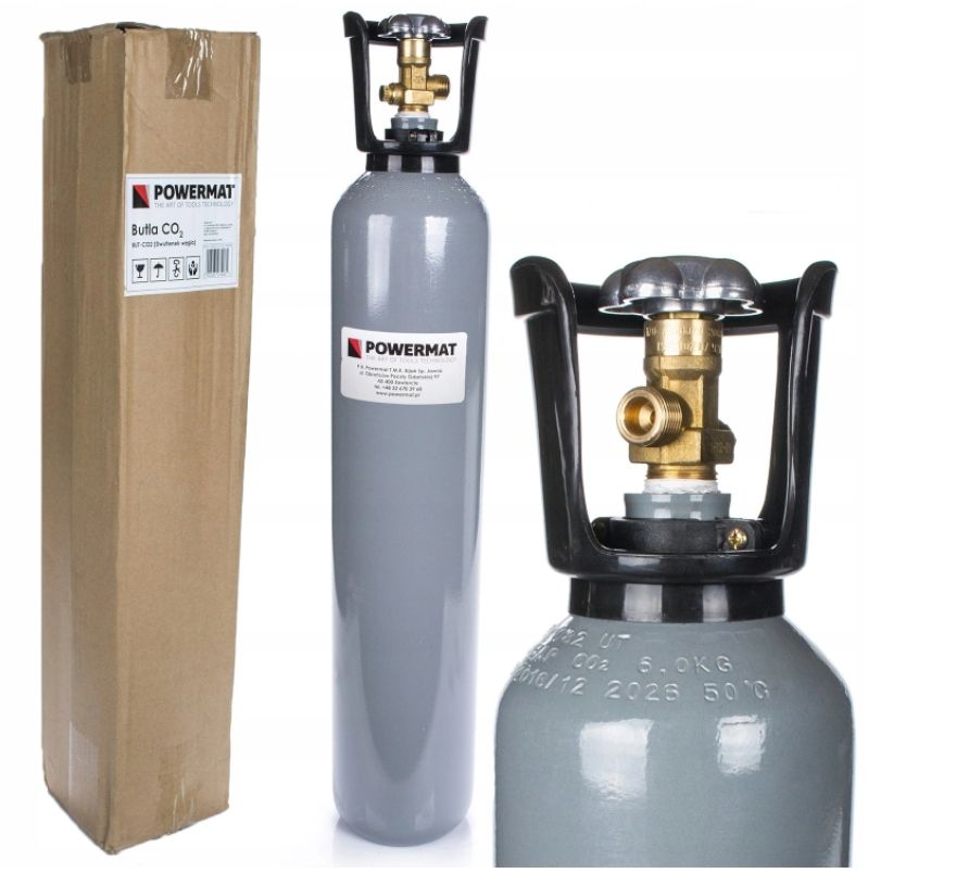 NOWA PUSTA BUTLA DWUTLENEK WĘGLA CO2 8L MIGOMAT – 128550954 - ERLI.pl