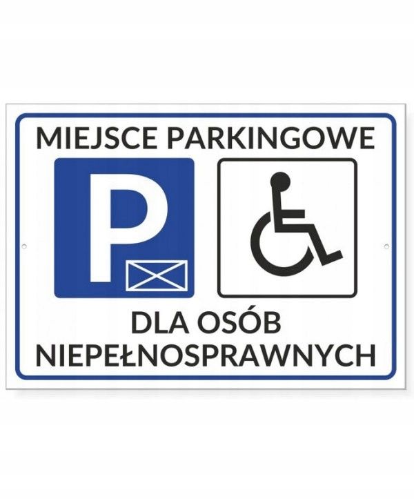 Tabliczka MIEJSCE PARKINGOWE DLA NIEPEŁNOSPRAWNYCH - ERLI.pl