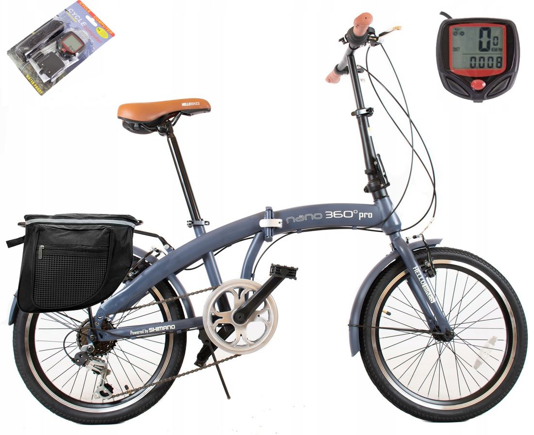 ROWER SKŁADANY 20 SKŁADAK NANO 360° TURYSTYCZNY NANO GRANATOWY - ERLI.pl