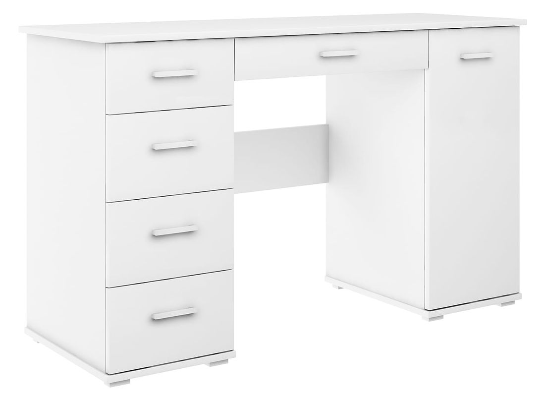 BIURKO ABS B2 BIAŁE DWIE SZAFKI SZUFLADY PRODUCENT - ERLI.pl