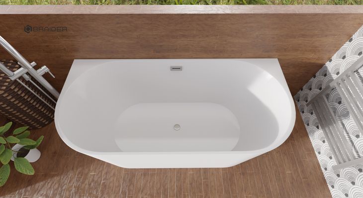 BRAIDER Wanna wolnostojąca RESTIA symetryczna 180 x 80 cm. Biała - ERLI.pl