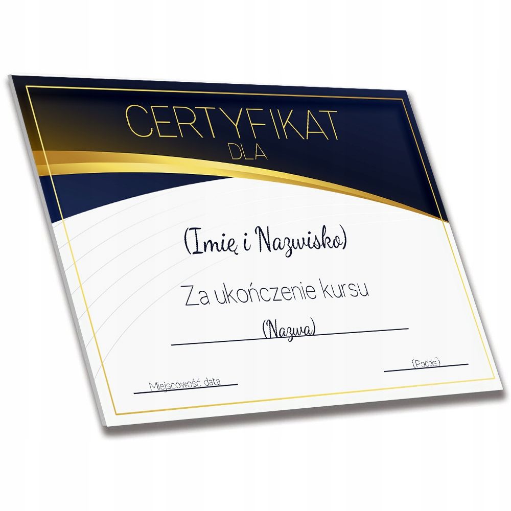 Certyfikat Dyplom Ukończenie Kursu PERSONALIZOWANY - ERLI.pl Certyfikat Dyplom Ukończenie Kursu PERSONALIZOWANY - ERLI.pl