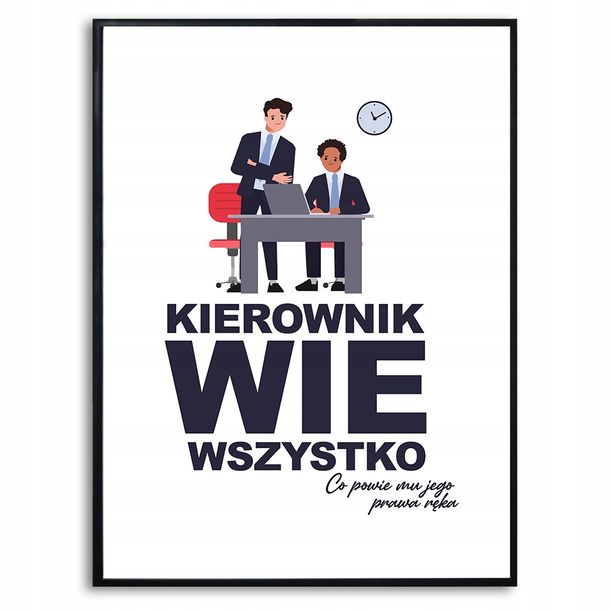 PLAKAT KIEROWNIKA ŻART PREZENT ŚMIESZNY A3 Wzory - ERLI.pl