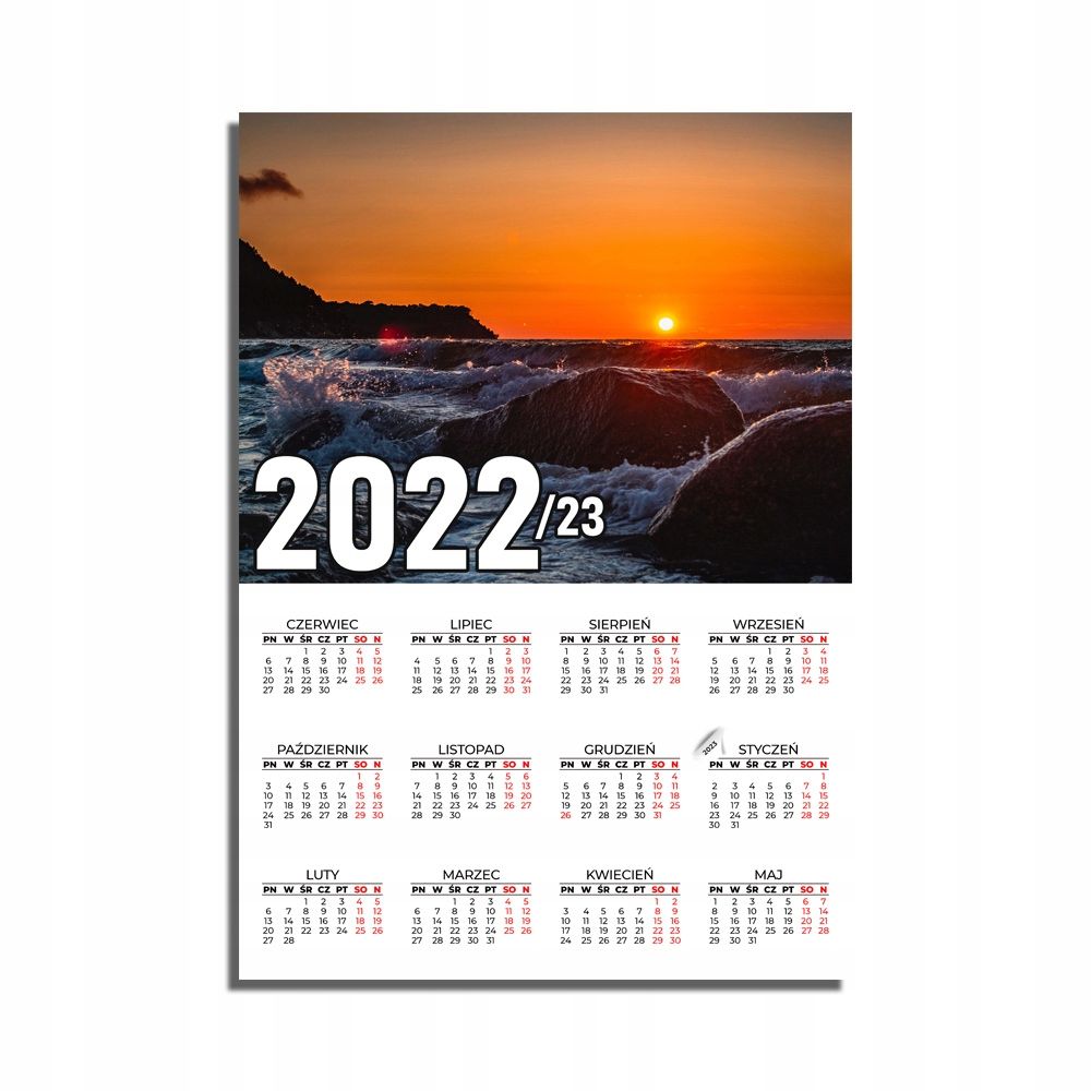 KALENDARZ Plakatowy 32x44 MORZE Ocean Wodospady - ERLI.pl