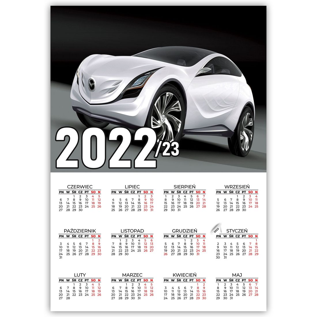 KALENDARZ Plakatowy 32x44 Wiele Wzorów SAMOCHODY - ERLI.pl