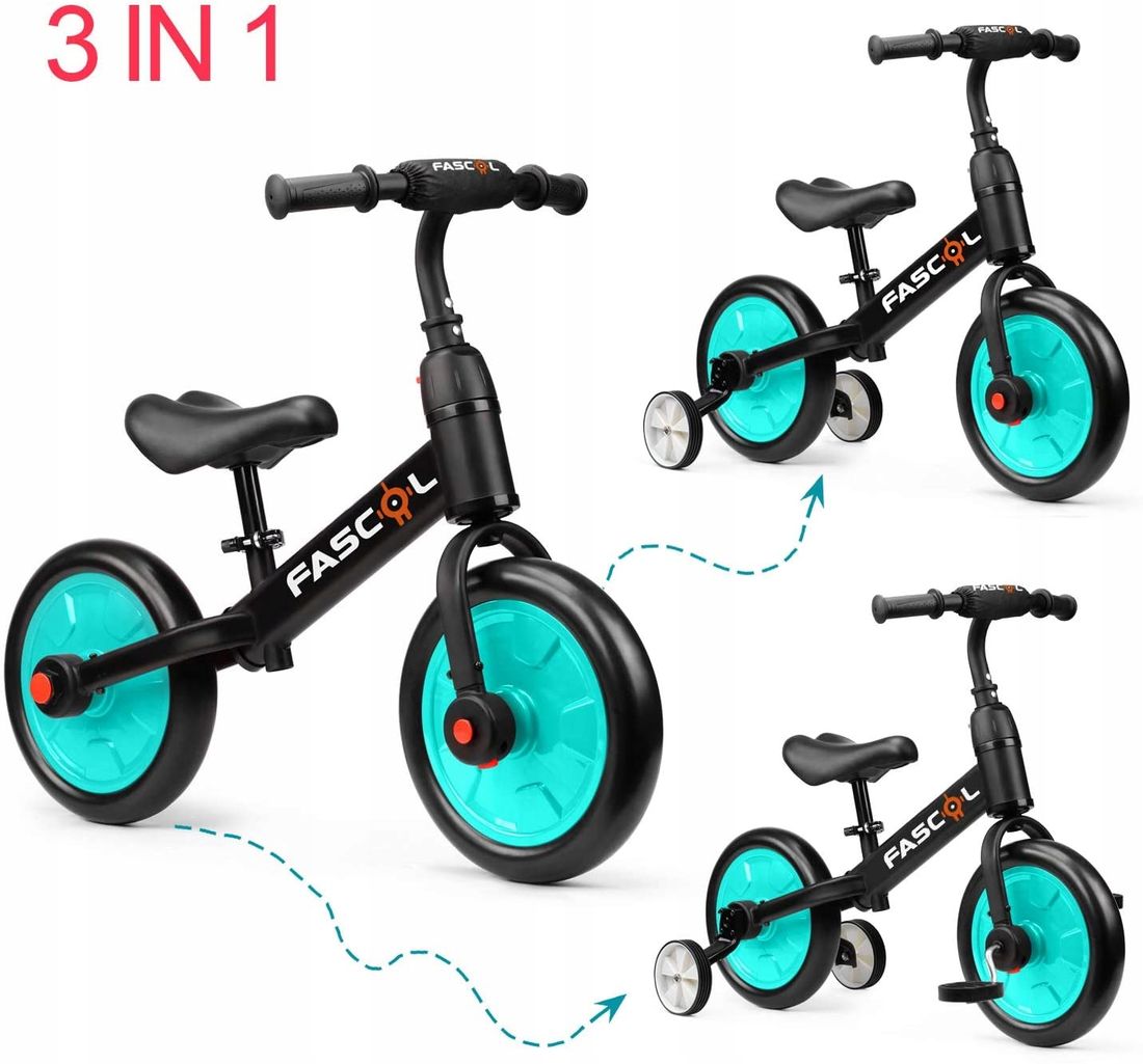 ROWER BIEGOWY REGULOWANY 3W1 BOCZNE KÓŁKA FASCOL - ERLI.pl