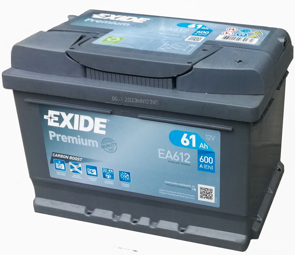 AKUMULATOR EXIDE PREMIUM 61AH 600A EA612 – 101286754 - ERLI.pl
