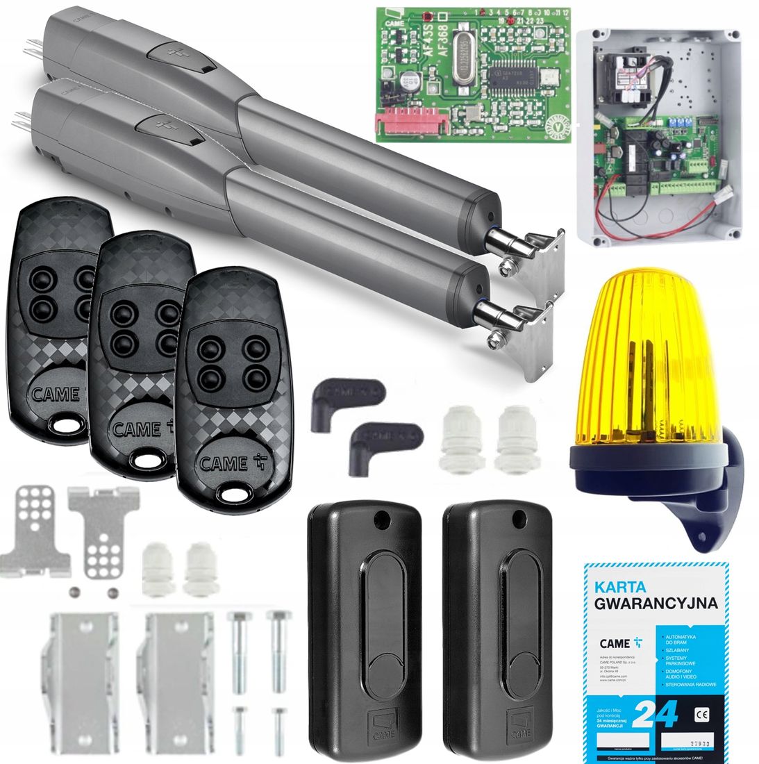 NAPĘD ZESTAW SIŁOWNIK CAME ATS 3M 3xPILOT LAMPA - ERLI.pl