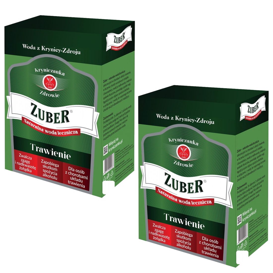 Zuber Naturalna woda lecznicza trawienie 3 l x 2 sztuk - ERLI.pl