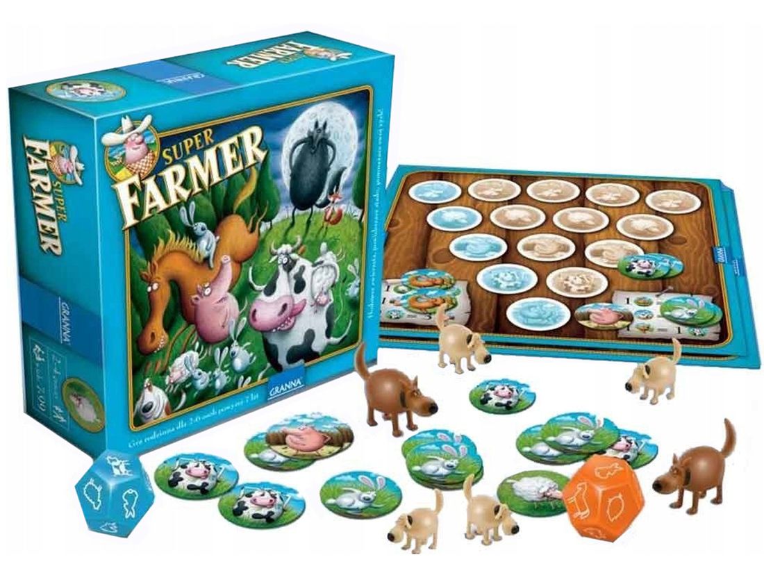 GRANNA SUPER FARMER DE LUX Gra Planszowa Zwierzęta - ERLI.pl