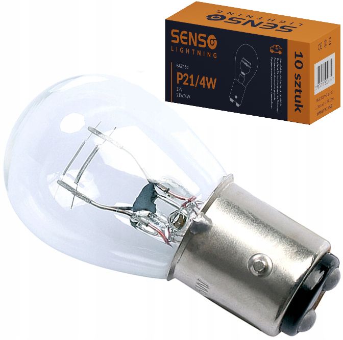 ŻARÓWKA SENSO P21/4W 12V 21/4W BAZ15d - ERLI.pl