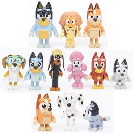 12 SZT FIGURKI BLUEY I BINGO RODZINA I PRZYJACIELE - ERLI.pl