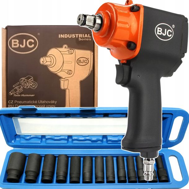 PNEUMATYCZNY KLUCZ UDAROWY BJC 1/2 ZESTAW NASADKI - ERLI.pl