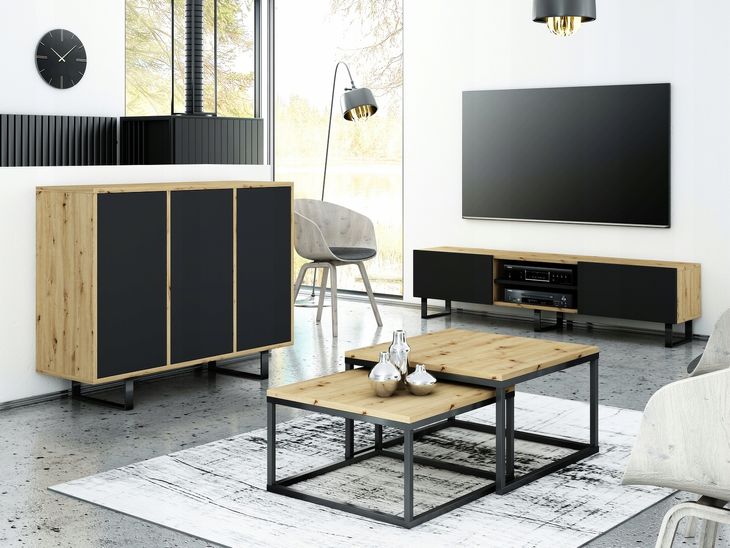 KOMODA INDUSTRIALNA LOFT 120 3D HIKORA EGGER - ERLI.pl