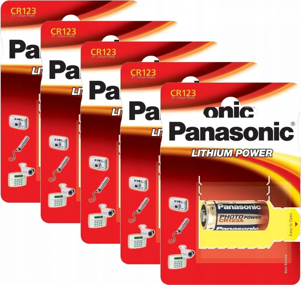 BATERIA LITOWA PANASONIC 3V CR123A 5 SZTUK - ERLI.pl