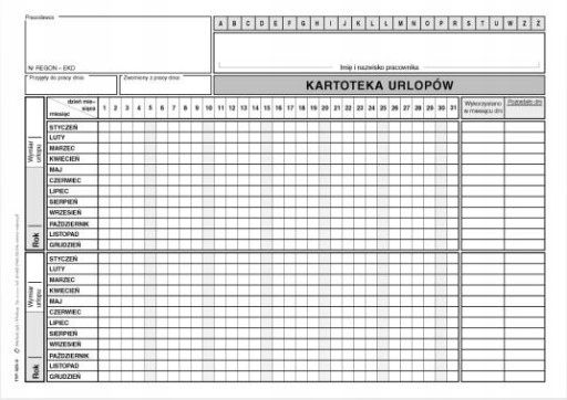 525-3 KU Kartoteka urlop.A5 (20) MICHALCZYK I PROKOP – 217466087 - ERLI.pl