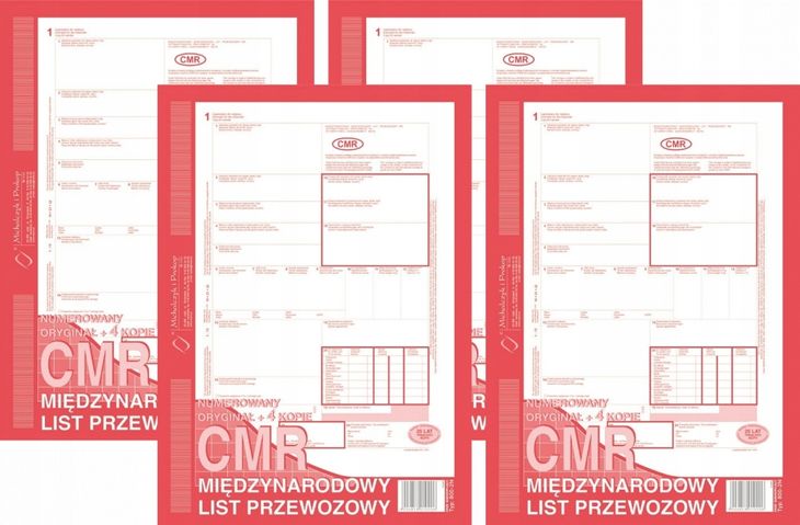 Druk CMR Międzynarodowy list przewozowy A4 x4 - ERLI.pl