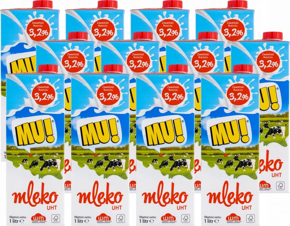 Mleko UHT Wart-Milk MU! 3.2% 1l x 12 – 147322513 - ERLI.pl