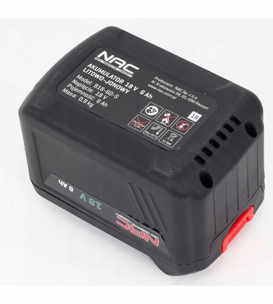 NAC Akumulator BATERIA 18V 6Ah Li-Lon B18-60-S - ERLI.pl