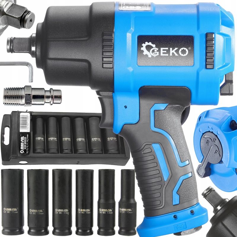 UDAROWY KLUCZ PNEUMATYCZNY 1/2 DO KÓŁ + NASADKI - ERLI.pl