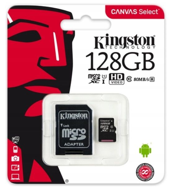 KINGSTON KARTA MICROSD 128GB MICRO CL10 ADAPTER SD - ERLI.pl