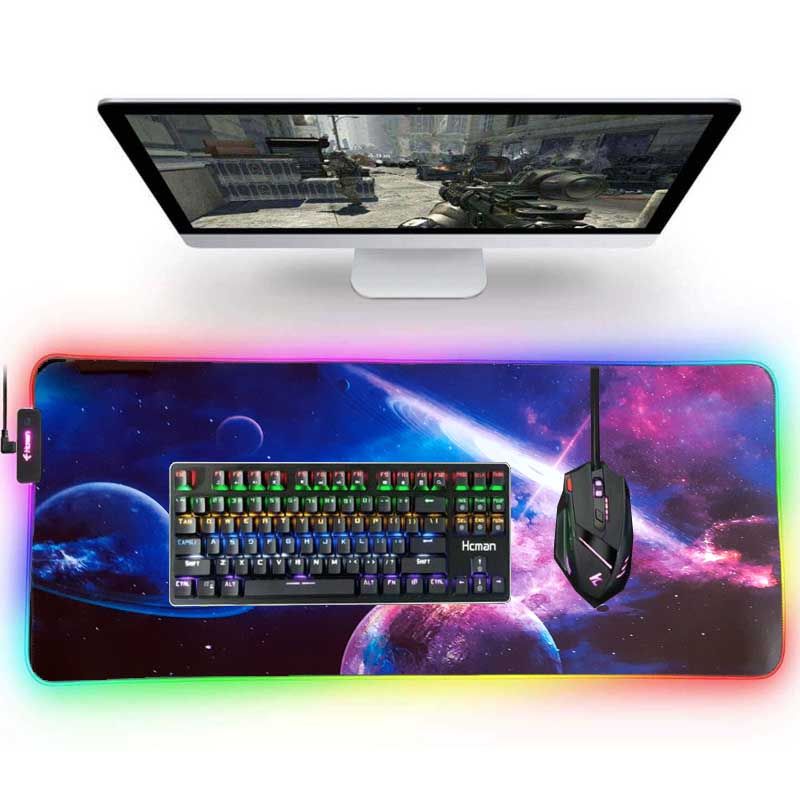 PODKŁADKA POD MYSZKĘ GAMINGOWA PODŚWIETLANA RGB XL - ERLI.pl PODKŁADKA POD MYSZKĘ GAMINGOWA PODŚWIETLANA RGB XL - ERLI.pl