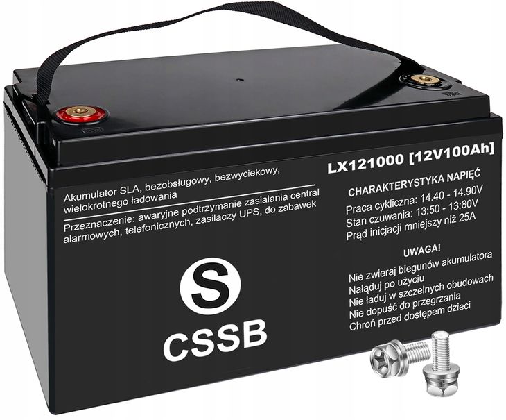 AKUMULATOR 12V 100Ah AGM MOCNY BEZOBSŁUGOWY ZASILANIE AWARYJNE FOTOWOLTAIKA - ERLI.pl