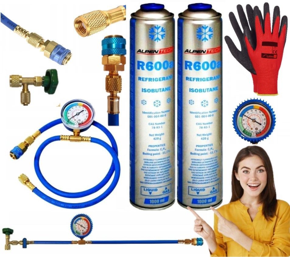 ZESTAW DO KLIMATYZACJI DO AUT R134 840g + MANOMETR - ERLI.pl