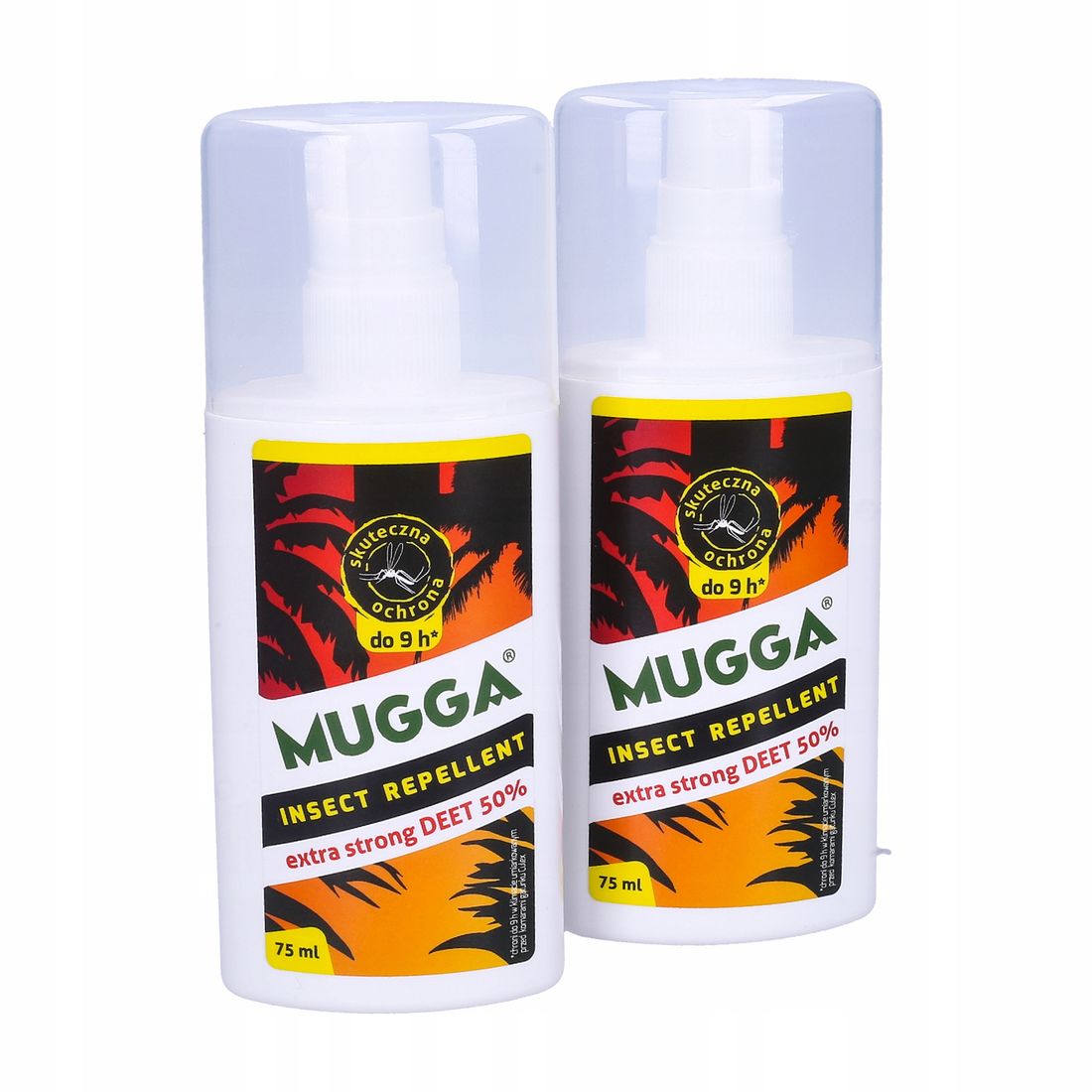 2x MUGGA Spray Strong na komary tropikalne meszki i kleszcze 50% DEET ...