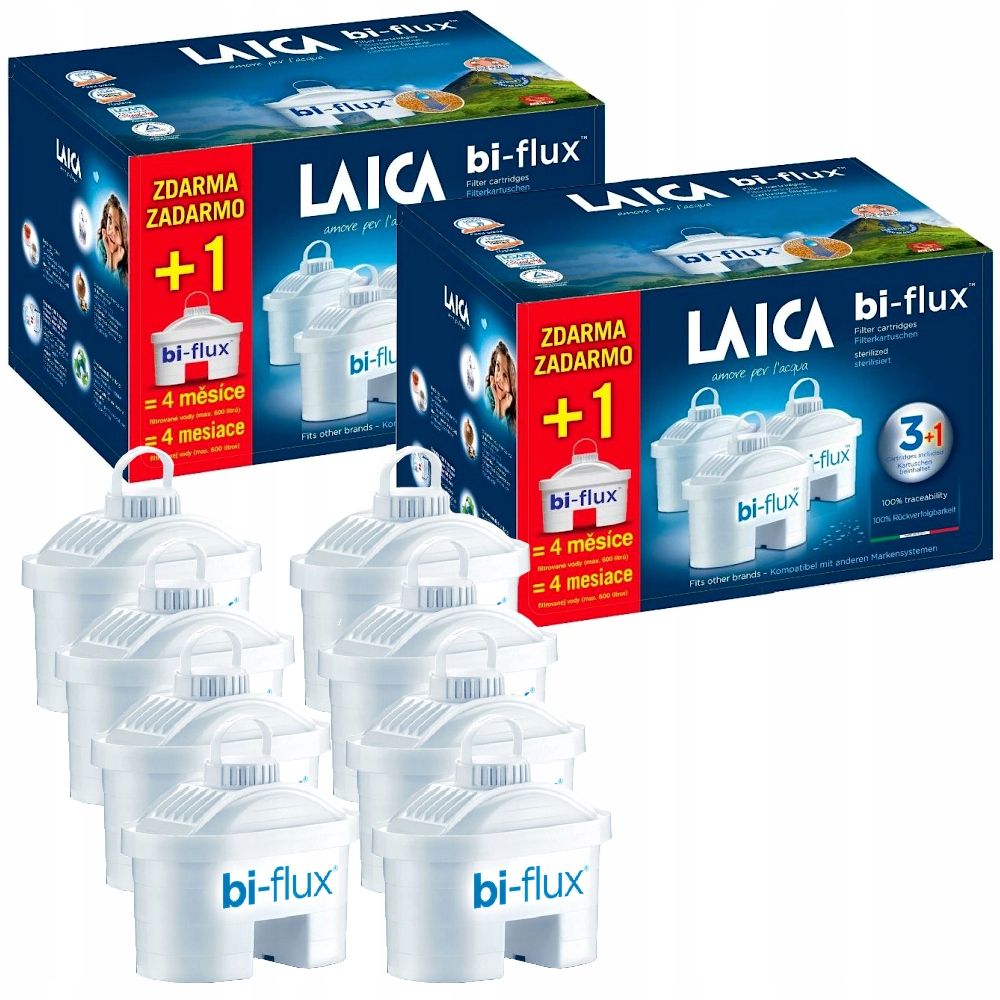 Filtry do wody filtrujące bi-flux x 8 LAICA - ERLI.pl