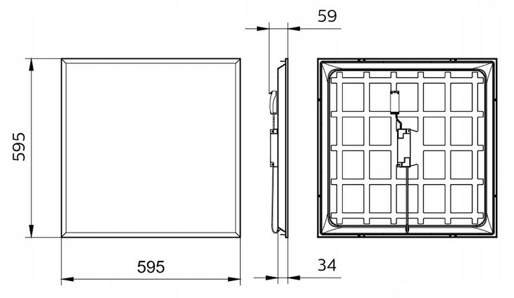 PANEL LED RC065B 60x60 34W KASETON 4000K Philips - ERLI.pl