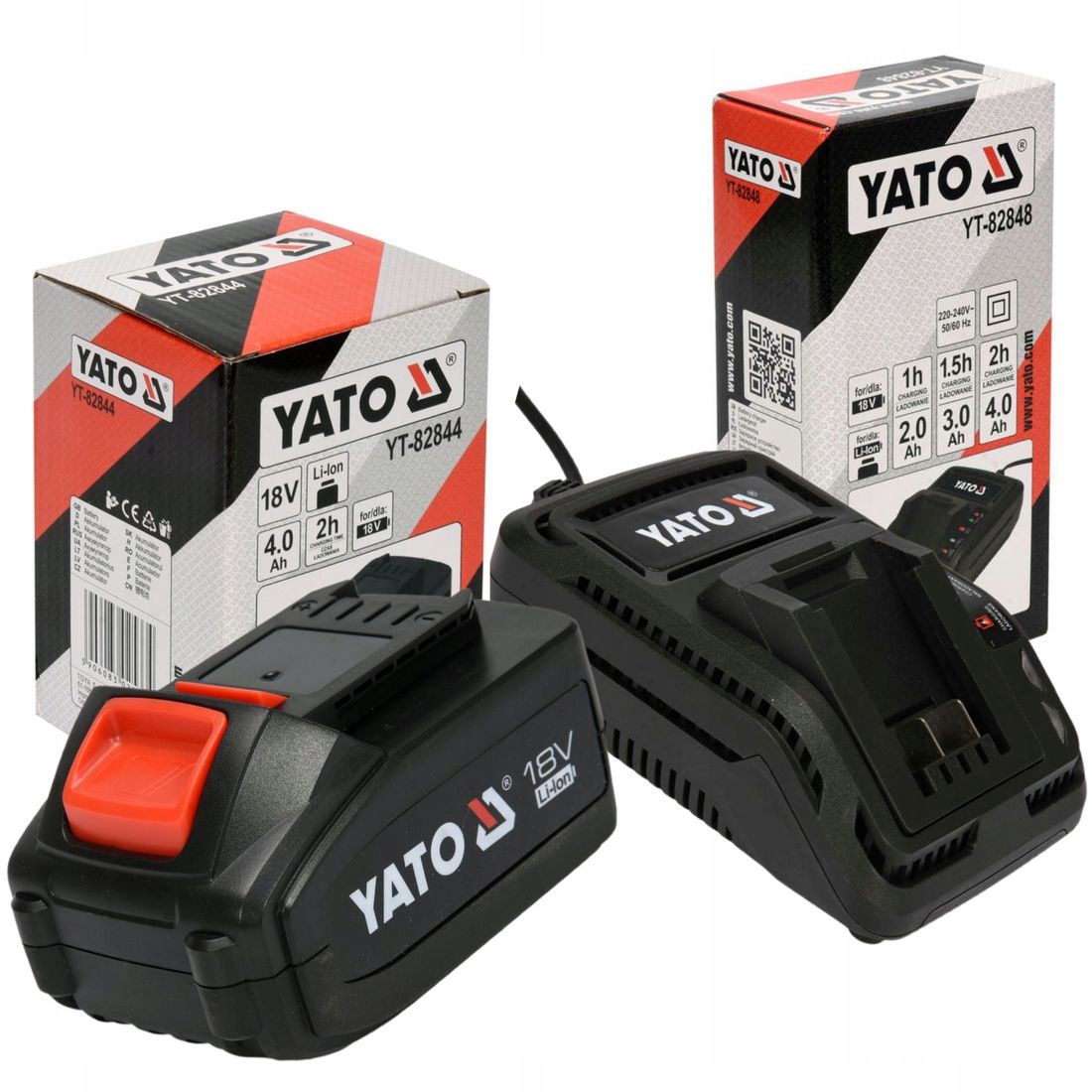 YATO AKUMULATOR BATERIA LI-ION 4Ah 18V + ŁADOWARKA - ERLI.pl
