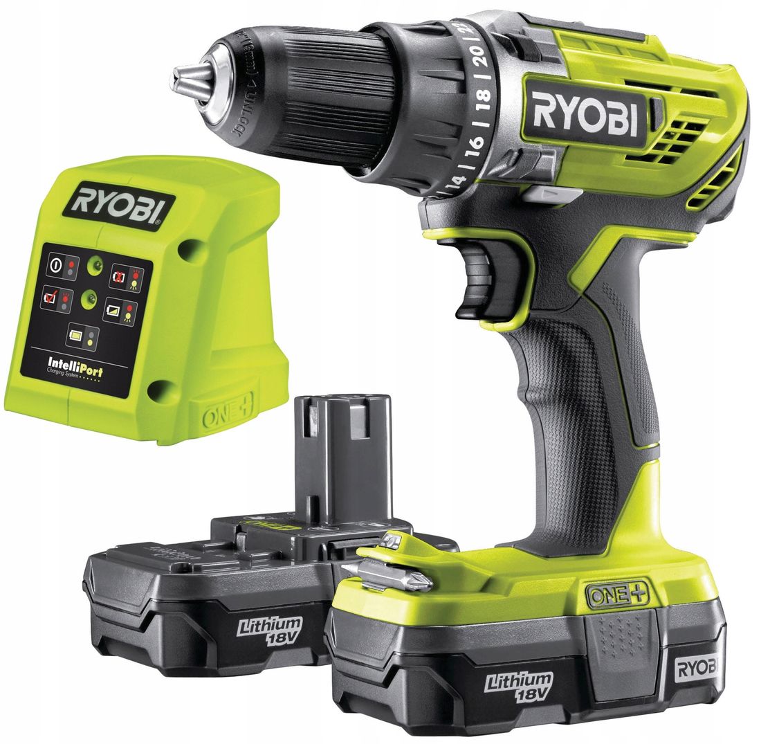 RYOBI R18DD3-213S WIERTARKO-WKRĘTARKA 18V 2x1.3Ah - ERLI.pl