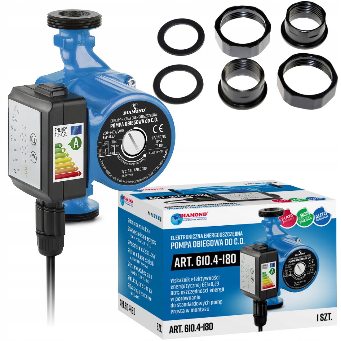 DIAMOND ELEKTRONICZNA ENERGOOSZCZĘDNA POMPA OBIEGOWA CO 25-40 180 ...