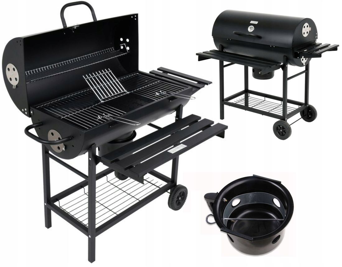 GRILL GRIL WĘGLOWY POKRYWA POPIELNIK OGRODOWY DUŻY - ERLI.pl