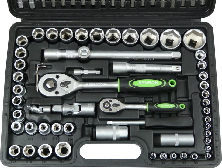 ZESTAW KLUCZY KLUCZE NASADOWE TORX BENSON 108 EL. - ERLI.pl