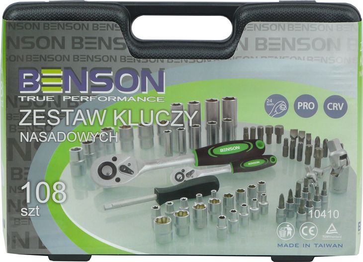 ZESTAW KLUCZY KLUCZE NASADOWE TORX BENSON 108 EL. - ERLI.pl