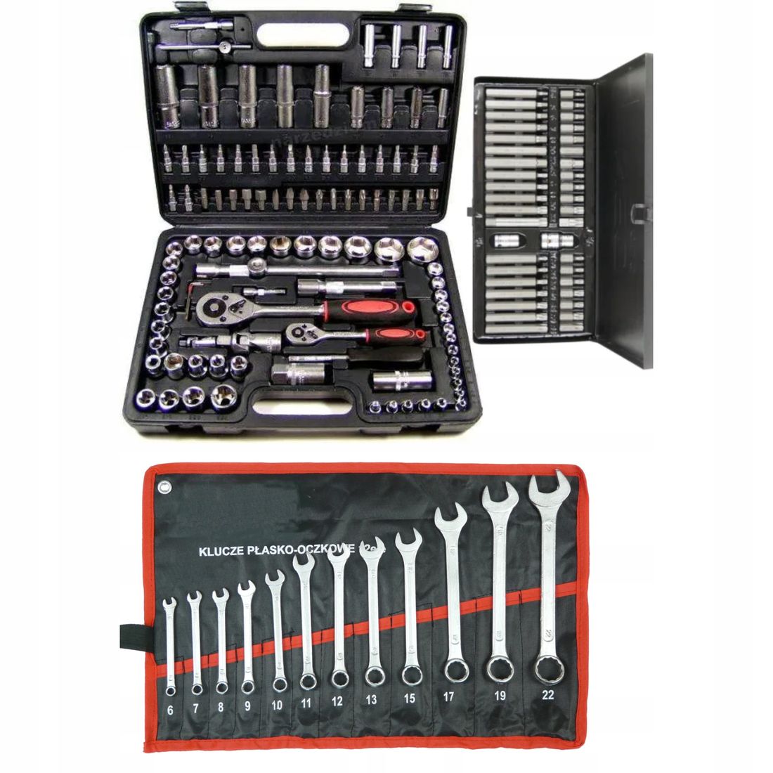 ZESTAW KLUCZY NASADOWYCH KLUCZE NASADOWE 160M BITY + 12SZT 6-22mm + 40 TORX - ERLI.pl