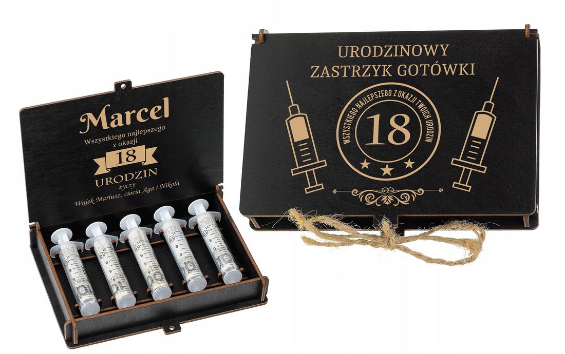 ZASTRZYK GOTÓWKI 18 URODZINY 30 40 50 60 PREZENT_ - ERLI.pl