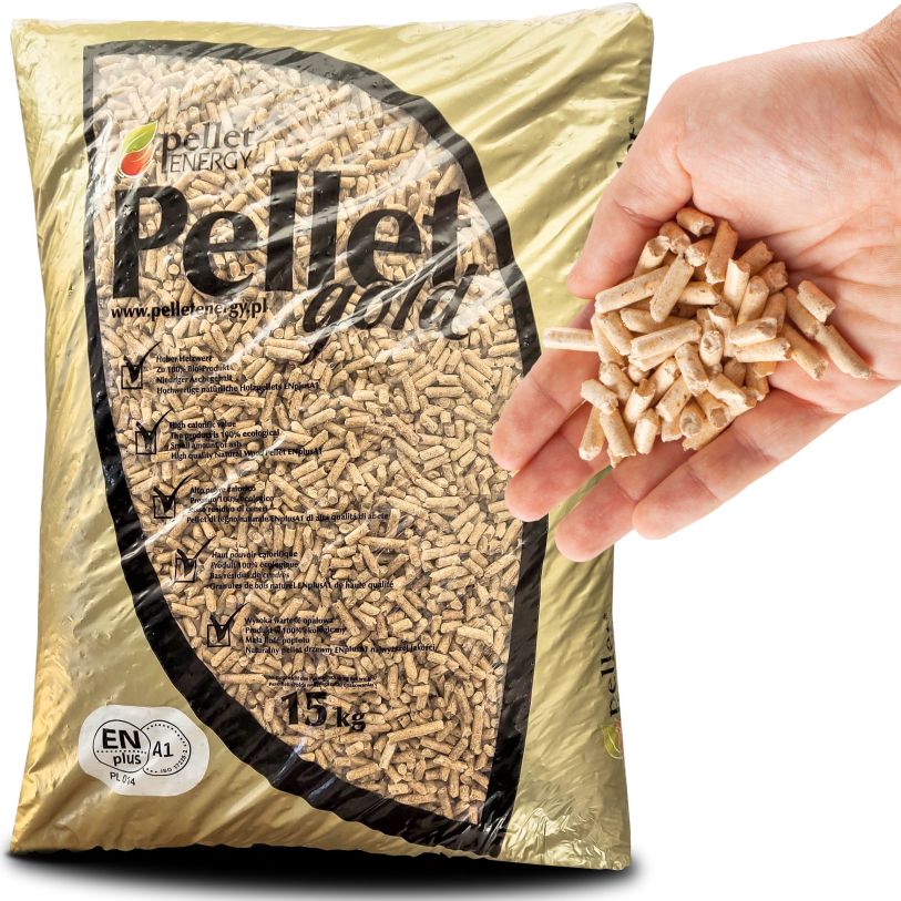 PELLET GOLD PELET DRZEWNY OPAŁ EKOLOGICZNY 6MM 15KG - ERLI.pl