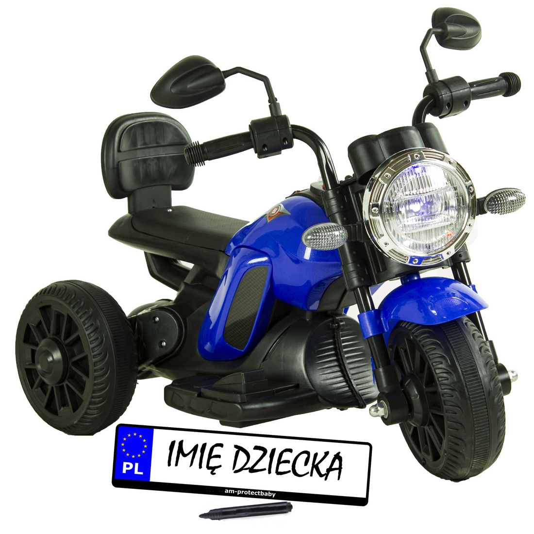 MOTOR NA AKUMULATOR DLA DZIECI MUZYKA LED MOTOREK – 132824473 - ERLI.pl