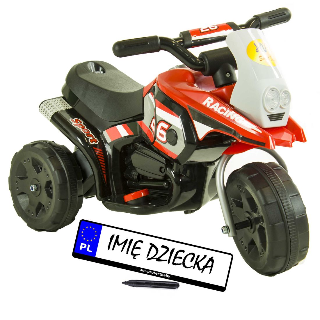 MOTOR dla dzieci na akumulator DŹWIĘKI+ Ledy - ERLI.pl
