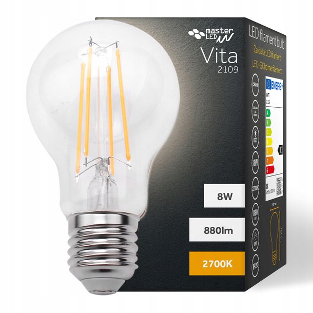 Żarówka LED E27 FILAMENT EDISON RETRO OZDOBNA 8W - ERLI.pl Żarówka LED E27 FILAMENT EDISON RETRO OZDOBNA 8W - ERLI.pl