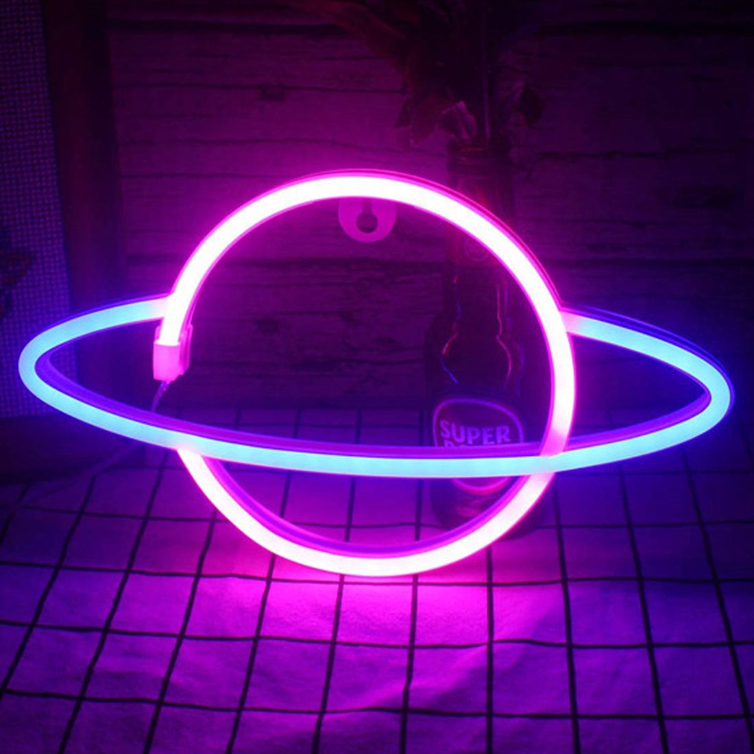 NEON LED LAMPKA NA ŚCIANĘ DO POKOJU NA BATERIE USB - ERLI.pl