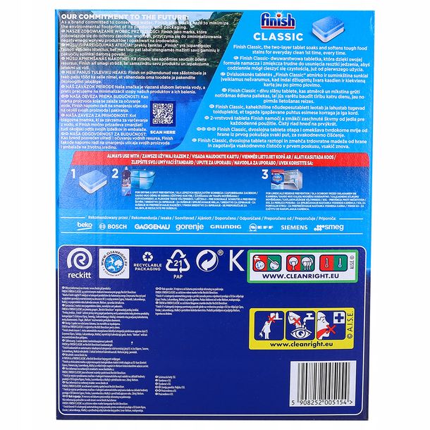 Finish Classic Tabletki Kostki do zmywarki 200 szt - ERLI.pl