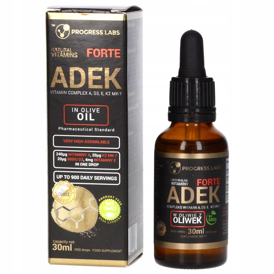 Progress Labs Witamina ADEK FORTE w kroplach 30ml – 133272497 - ERLI.pl