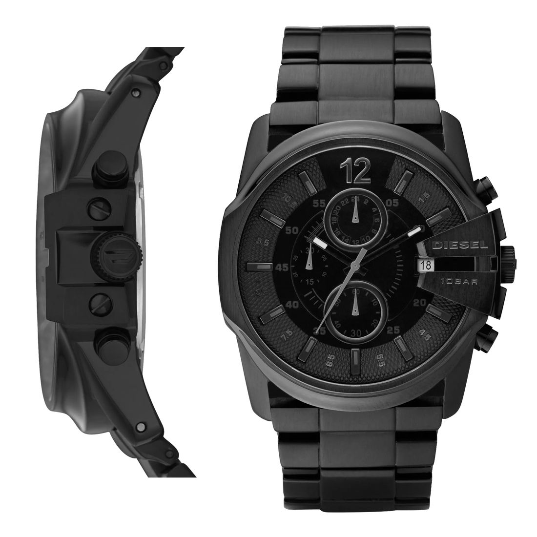 Zegarek męski Diesel DZ4180 Master Chief stalowy czarny 45mm - ERLI.pl