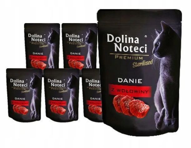 Dolina Noteci dla Kota Sterilised DANIE Z WOŁOWINY Zestaw Saszetek 85g x 10 - ERLI.pl